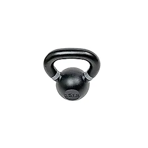 Tru Grit Fitness – Cast Iron Kettlebells – 15lb – Easy Grip Handle – Powder Coated - Home Gym or Office Strength Training Equipment