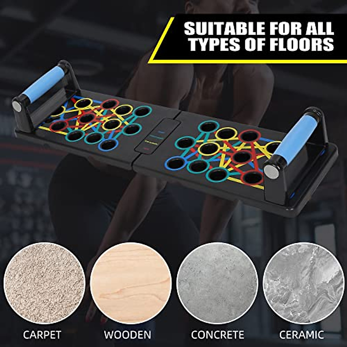 Home Workout Equipment Push Up Board 24 in 1 Multi-Functional Pushup Bar System Fitness Floor Chest Muscle Exercise Professional Equipment Burn Fat Strength Training Arm Men & Women Weights