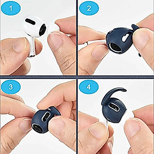 4 Pairs Ear Hooks Ear Covers Compatible with Apple AirPods 3 and AirPods Pro, Anti-Drop Ear Covers AirPods Accessories for Running, Cycling and Other Indoor-Outdoor Activities (White)