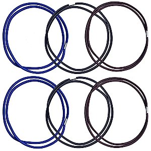 6pcs Trash Can Bands, Black, Blue, Brown fits for 13 to 30 Gallon Trash Cans, Garbage Can Bands, Elastic Band Loop for Trash Cans, Colorful Litter Box Bands Good for Home Office School Indoor