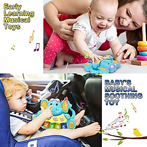 Baby Piano Toys 6 to 12 Months Early Learning Baby Girl Toys 6 to 12 Months Elephant Piano Keyboard Toys Infant Toys for 6-12-18 Month Light Up Music Baby Toys Infant Gifts for 1 Year Old Boys Girls