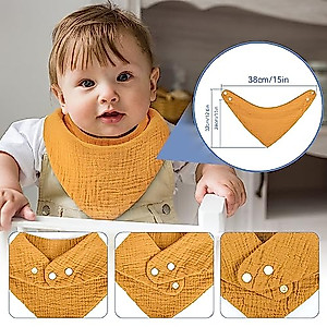 Yoofoss Muslin Baby Bibs for Boy Girl 100% Cotton Bandana Bibs 10 Pack for Unisex Newborn Toddler, Soft Absorbent Bib for Drooling Teething