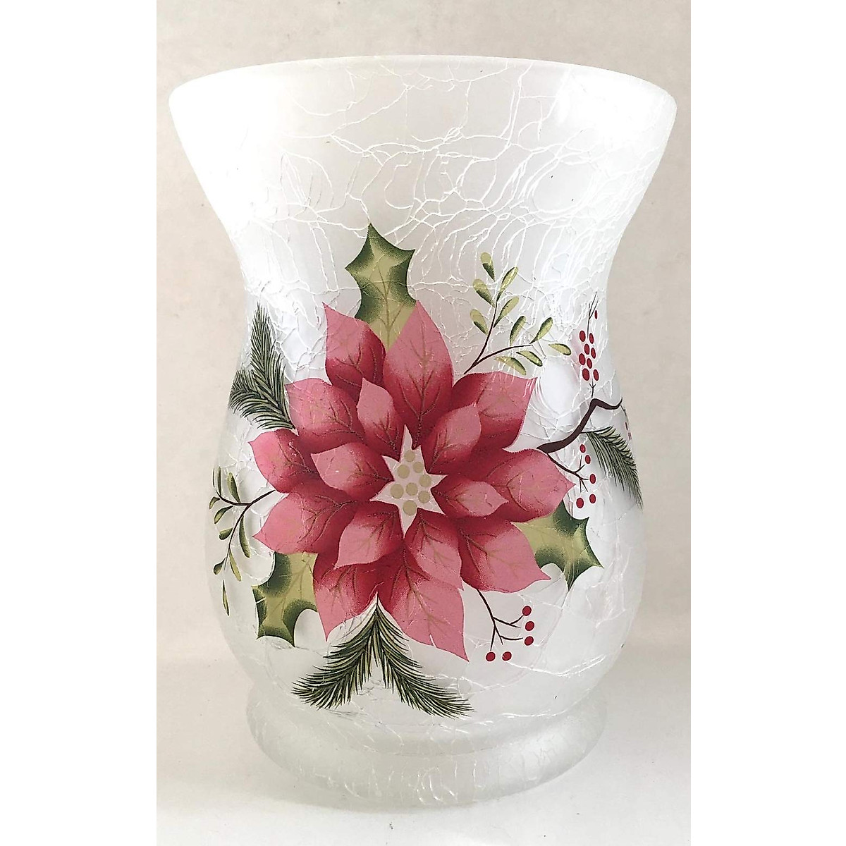 Yankee Candle Large Frosted Poinsettia Jar Candle Holder