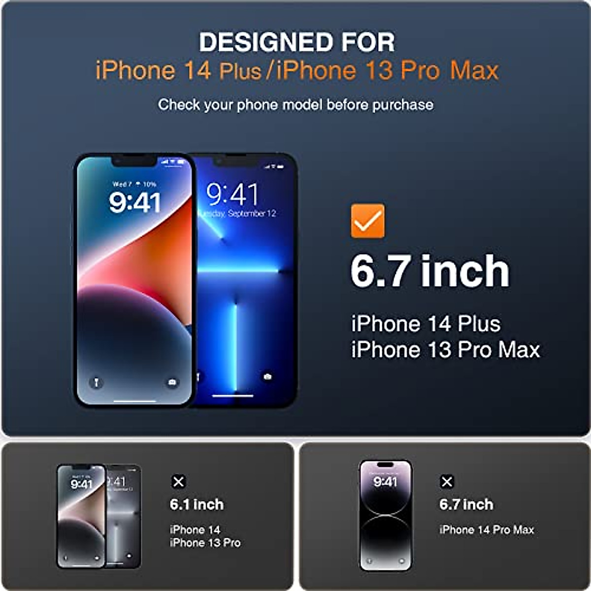 LK 2 Pack Privacy Screen Protector for iPhone 13 Pro Max/iPhone 14 Plus 6.7-inch, [Anti-Spy] 9H Tempered Glass Film, and 1 Pack Camera Lens Protector, Touch Sensitive, [Easy Frame Installation]