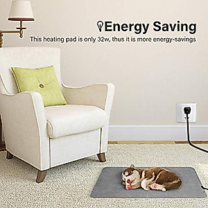 FluffyDream Pet Heating Pad for Dogs and Cats Indoor Warming Mat Electric Heating Pad with Chew Resistant Steel-Wrapped Cord and Soft Cover