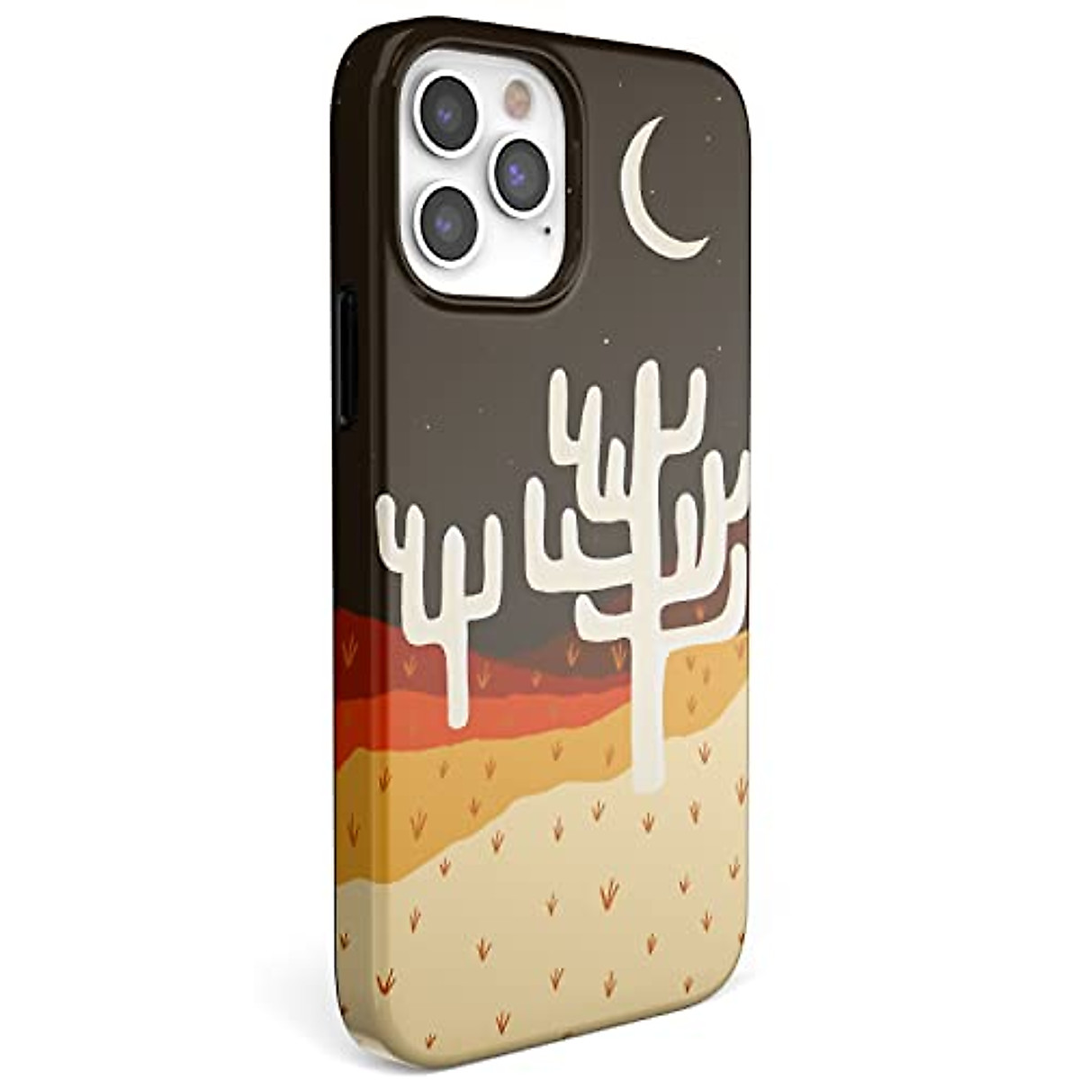 Casely Case Compatible with iPhone 14 Pro Max | Compatible with MagSafe | Desert Nights | Cactus & Moon Western Colorblock Case