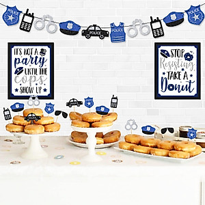 Levfla Officer Donut Bar Decoration Kit Police Banner Party Until The Cops Shown Up Table Sign Doughnut Dessert Food Topper for Graduation Birthday Retirement Anniversary Party Favor Ideas Supplies