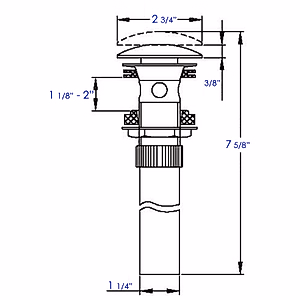 ALFI brand AB9056-BM Bathroom Sink Drain, 7.63"L x 2.75"W x 2.75"H, Black Matte