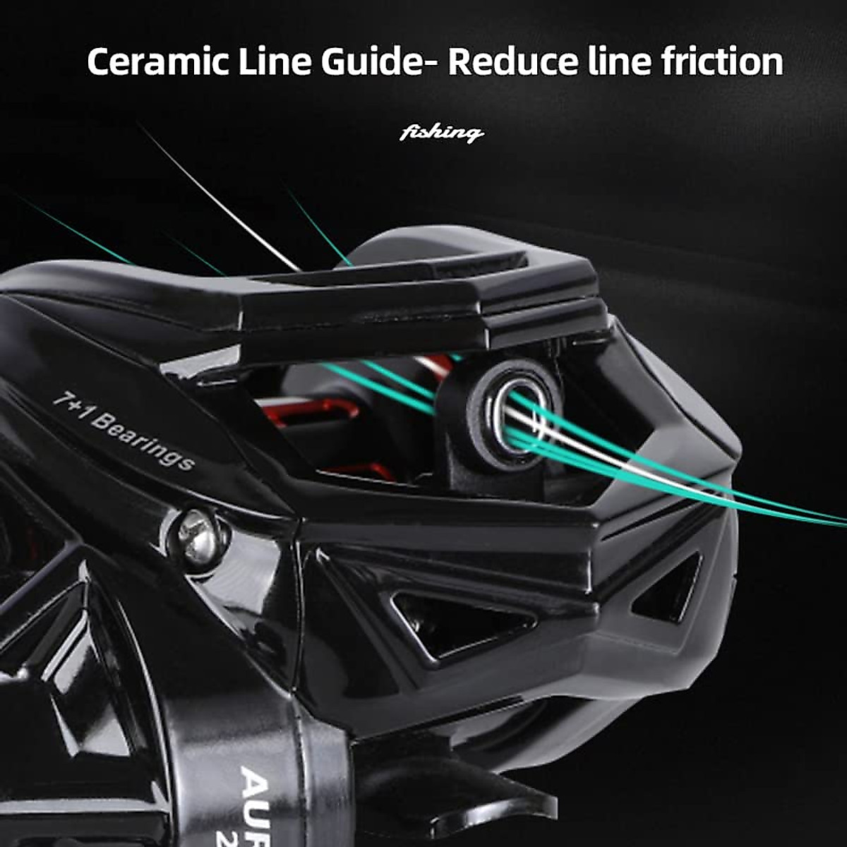 Mifine Aurora Baitcasting Reel 210g High Speed 7.5:1 15lbs max Drag 7+1BB Low Profile Long Casting Ultralight Baitcaster Reel