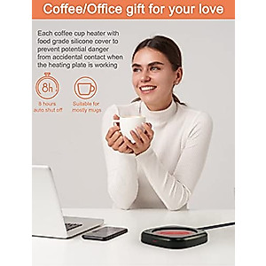 Coffee Mug Warmer - Mug Warmer for Desk with 2 Temperature Settings, Electric Coffee Cup Warmer, Auto Shut Off Coffee Warmer Black
