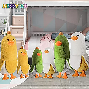 MerryXD Banana Duck Plush Toy Soft Stuffed Hugging Pillow, Cute Duck Plushie for Sleeping,Banana Stuffed Animal Doll Gift for Kids White 19.68''