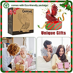 Nacome Cardinal Garden Decor Metal Yard Art Gifts - Garden Sculptures & Statues Large Red Bird Outdoor Decor,Gifts for Christmas/mom/Grandma/Wife/Sister/Aunt/Grandma,Birthday Gifts for Women,Mother