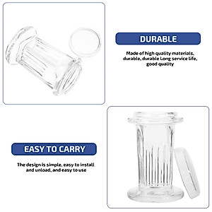 VILLCASE Terrarium Microscope Slides 5- Slide Coplin Staining Jar, Transparent Capacity Experiments Glass Lid Staining Tank Glass Staining Jar for Labs Laboratory Clear Glass Microscope Slides