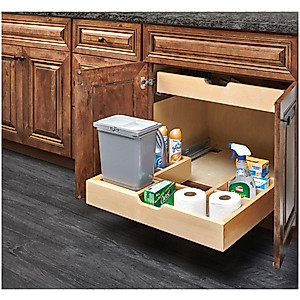 Innovative 30 Inch Vanity U-Shaped Undersink Base Cabinet Pullout Organizer Rev-A-Shelf 48630VSBSCBM1 Full Extension Soft-Close Slides