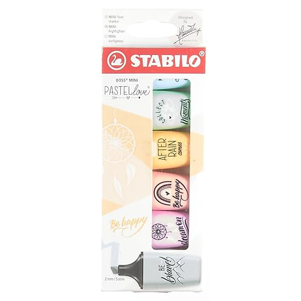 Highlighter - STABILO BOSS MINI Pastellove Wallet of 6 Assorted Colours