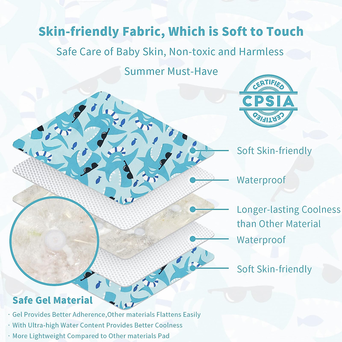 Gel Car Seat Cooler Pad for Children,Summer Breathable Ice Stroller Cooler Mat,Multifunctional Baby Cooling Pad Suitable for Stroller, Baby Dining Chair, Child Safety Seat