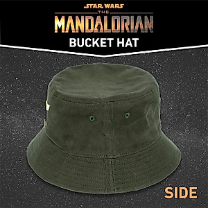 Star Wars Grogu Bucket Hat, The Mandalorian Packable Travel Hat, Wide Brim Summer Hat, Green, One Size