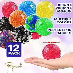 Stress Balls Set - 12 Pack - Stress Balls Fidget Toys for Adults - Sensory Ball, Squishy Balls, Anxiety Relief Calming Tool - Fidget Stress Toys for Autism & ADD/ADHD