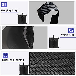SLOWSNAIL 2-Pack Durable Sandbags for Canopy Tent 112 LBS - Double Pockets Series Weight Bags for Pop up Canopies, Sun Shelter, Gazebos, Carport - Black
