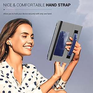 MoKo Universal Case for 6",6.8",7" Kindle eReaders - Kindle/Kobo/Voyaga/Lenovo/Sony Kindle E-Book Reader, Lightweight PU Leather Folio Shell Cover Case, with Hand Strap/Kickstand, Gray Forest