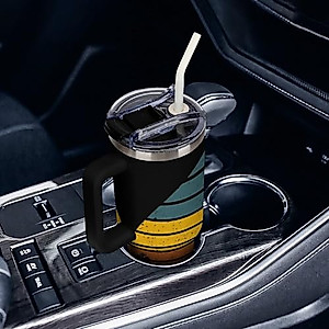 Retro Bigfoot Silhouette (1) 40 Oz Tumbler with Handle And Straw Lid,Insulated Reusable Stainless Steel Travel Glass Mug 40 Ounces