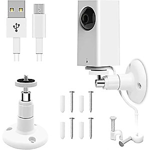 FASTSNAIL Wall Mount with 26FT Power Extension Charging Cable Compatible with Wyze Cam Pan,Mounting Kit Including Charging Cord Compatible with Wyze Cam Pan, Indoor and Outdoor Security Mount