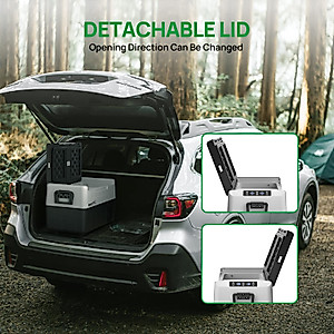 F40C4TMP 12 Volt Portable Refrigerator, 37 Quart Dual Zone Car Freezer With Independent Temperature Control, -4℉ to 50℉, 35L Compressor Fridge For Camping, Travel, Road Trip, Vehicle, Car, Truck, Van, RV, Outdoor and Home, 12V/24V DC & 110V AC