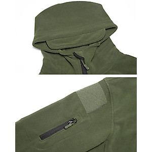 ReFire Gear Men's Warm Military Tactical Sport Fleece Hoodie Jacket,Army Green,XX-Large