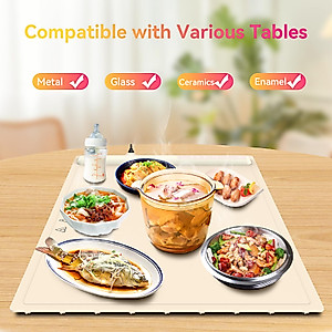 Electric Warming Tray with Adjustable Temperature, Flexible Food Warmer Fast Heating, Portable Electric Warming Hot Plates Trays to Keep Food Warm for Parties Buffets, Restaurants, Dinners(24x16in)