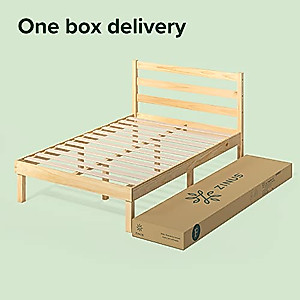 ZINUS Robin Wood Platform Bed Frame with Headboard / Wood Slat Support / No Box Spring Needed / Easy Assembly, Twin