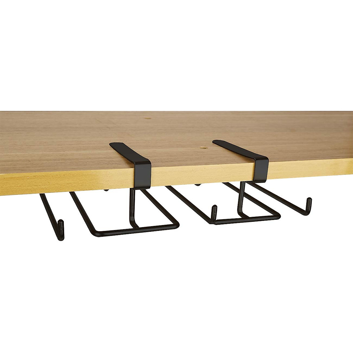 Bafvt Wine Glass And Mug Holder - 3 Rows Stemware Rack Under Cabinet25cm - black 304 Stainless Steel Hanger Storage Shelf, Fit for The Cabinet 0.8“ or Less