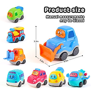 XQW Baby Toy Inertia Cars for Toddlers 1-3, 8 Pcs Push and Go Car Toys with Storage Bag, Kids Toys Car for Girls Boys,Educational Toys for 1 2 3 4 5 Year Old Boys Girls, Gift for Toddlers