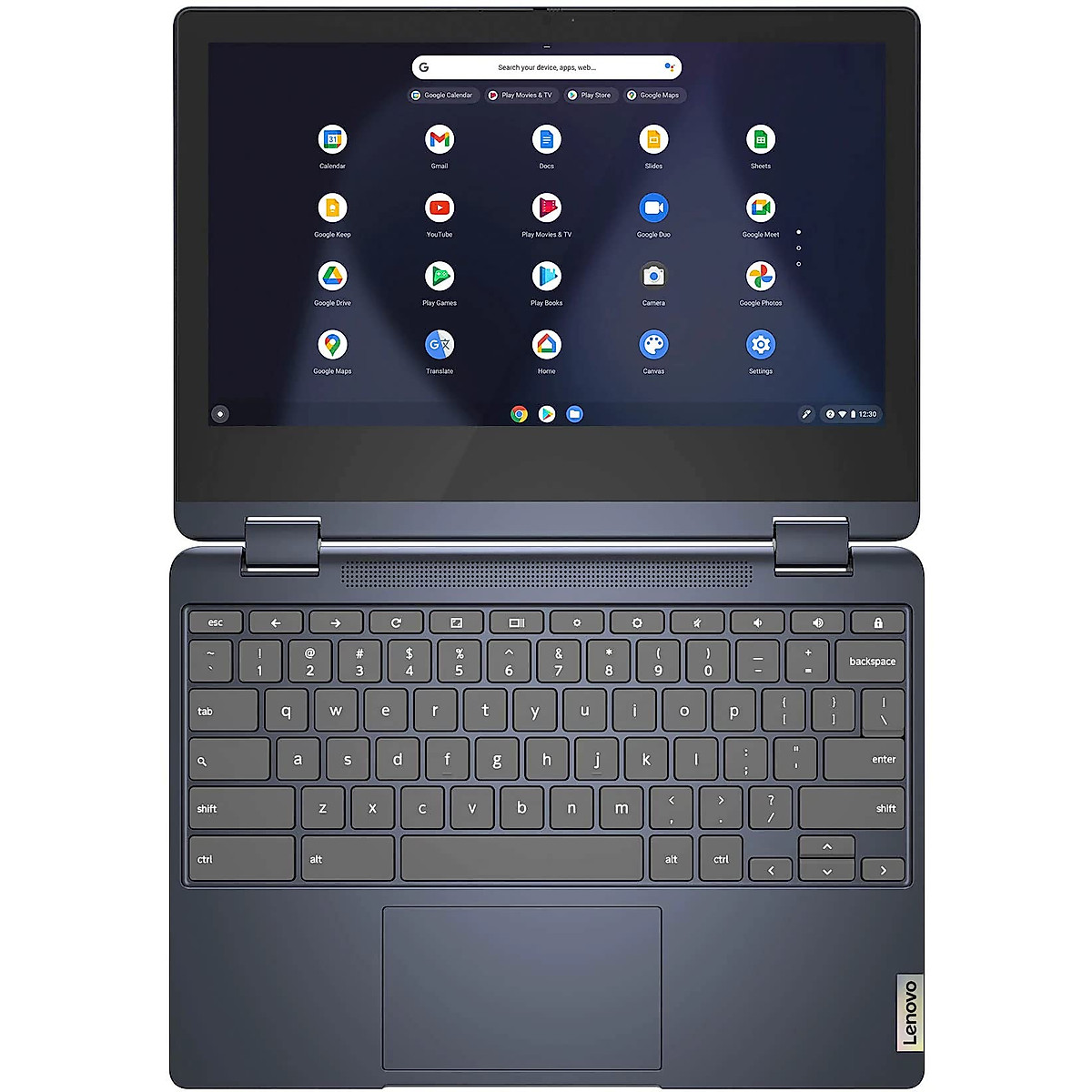 Lenovo Chromebook Flex 3 2-in-1 11.6" HD Touchscreen Laptop, MediaTek MT8183, 4GB RAM, 128GB Storage(64GB eMMC+MTC 64GB Flash Memory), 360° flip-and-fold, Chrome OS, Abyss Blue