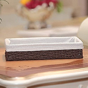 YRJJ Paper Rope Woven Storage Baskets, Delicate Storage Box for Shelves/Bathroom/Kitchen/Living Room/Office Desk/Bedroom. (Cube-Brown)