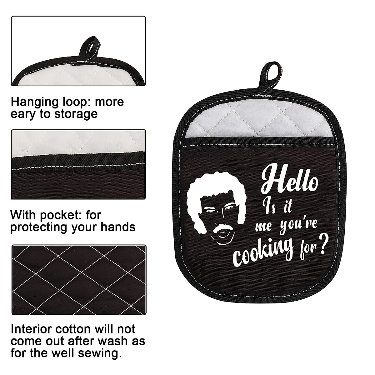 Novelty Inspired Baker Gift Hello is It Me You’re Cooking for Oven Pads Pot Holder with Pocket (You're Cooking for)