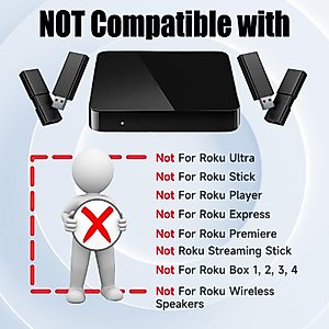 2 Pack Universal Replacement TV Remote Control ONLY for Roku TV, for TCL/Hisense/Sharp/Philips/Onn/Element/Insignia Roku TV. (NOT for Roku Stick or Box)