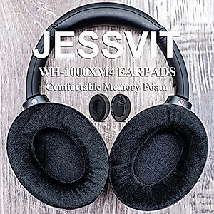 WH-1000XM4 Upgrade Hybrid Velour Earpads Replacement for WH1000XM4 WH-1000XM4 Headphones - Soft Velour/Durable Wear-Resistant Leather/Ear Cushion by JESSVIT