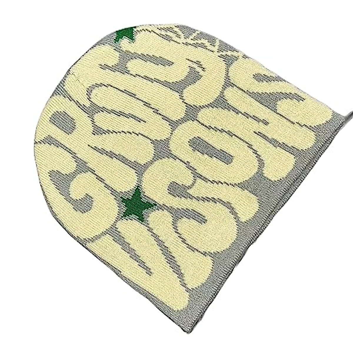 Letter Printing Knitted Hat Y2K Winter Warm Woolen Hat Fashion Hip hop Trend Beanie Pullover Hat Casual Sports for Men Women Grey