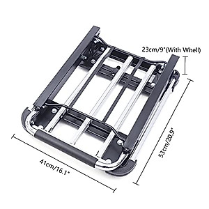 Foldable Platform Cart, 330 lbs Luggage Cart Folding Moving Dolly Luggage Trolley Push Hand Truck Telescopic Adjustment Trolley Rubber Wheel