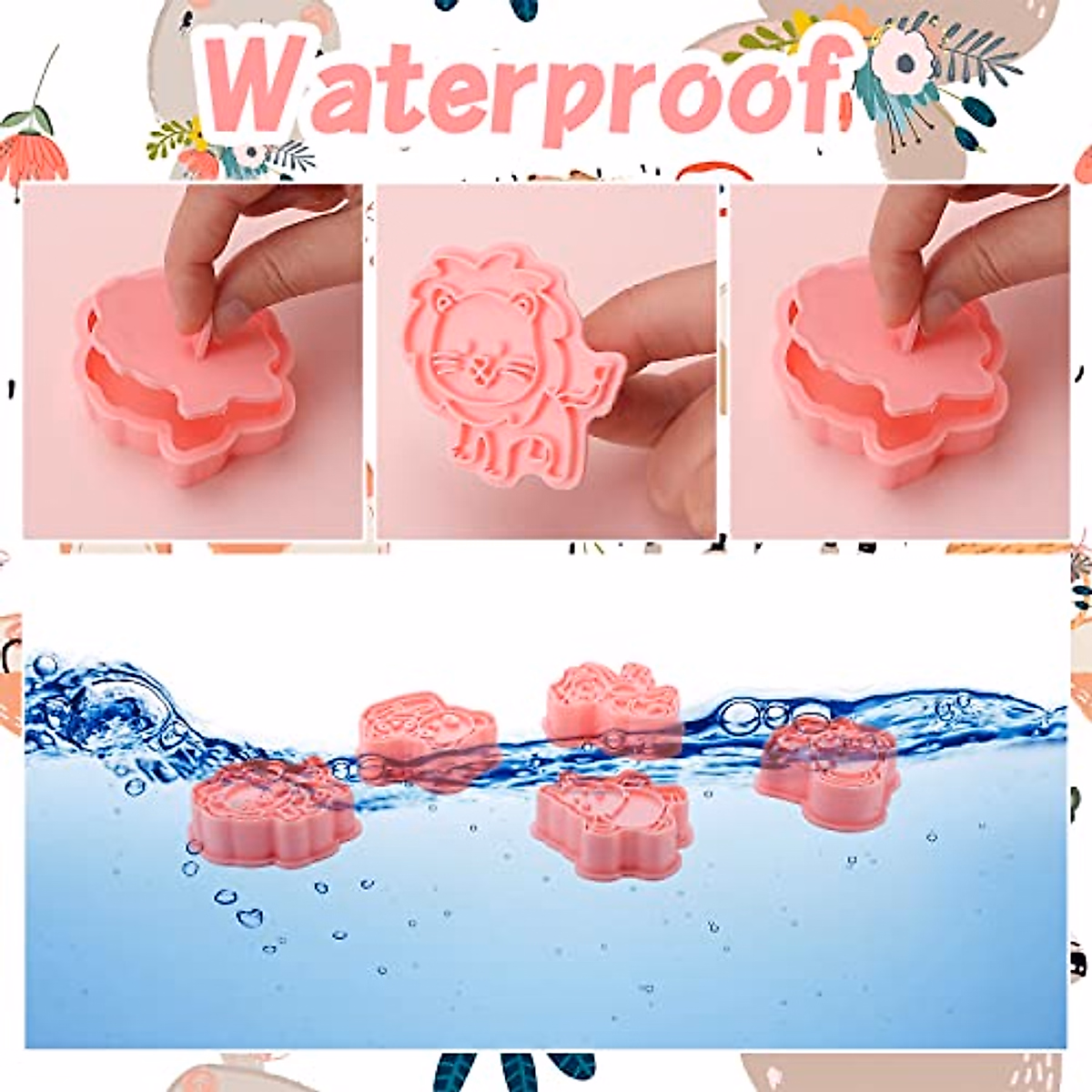 8 Pieces Animal Cookie Cutters with Plunger Stamps Set 3D Animals Lion Cookie Cutters Plastic Cookie Cutter Animal Cracker Cookie Cutters Cookie Stamps for Kids Baking Supplies