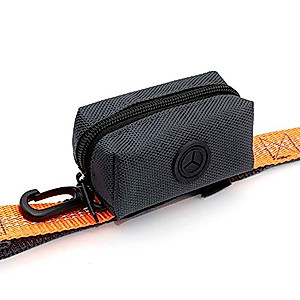 SLSON Pet Waste Bag Dispenser Zippered Pouch,Portable Dog Poop Bag Holder Leash Attachment Lightweight Fabric Bags (Dark Grey)