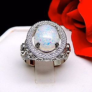 Ginger Lyne Collection Geneva Oval Shape Simulated Fire Opal Ring Size 10