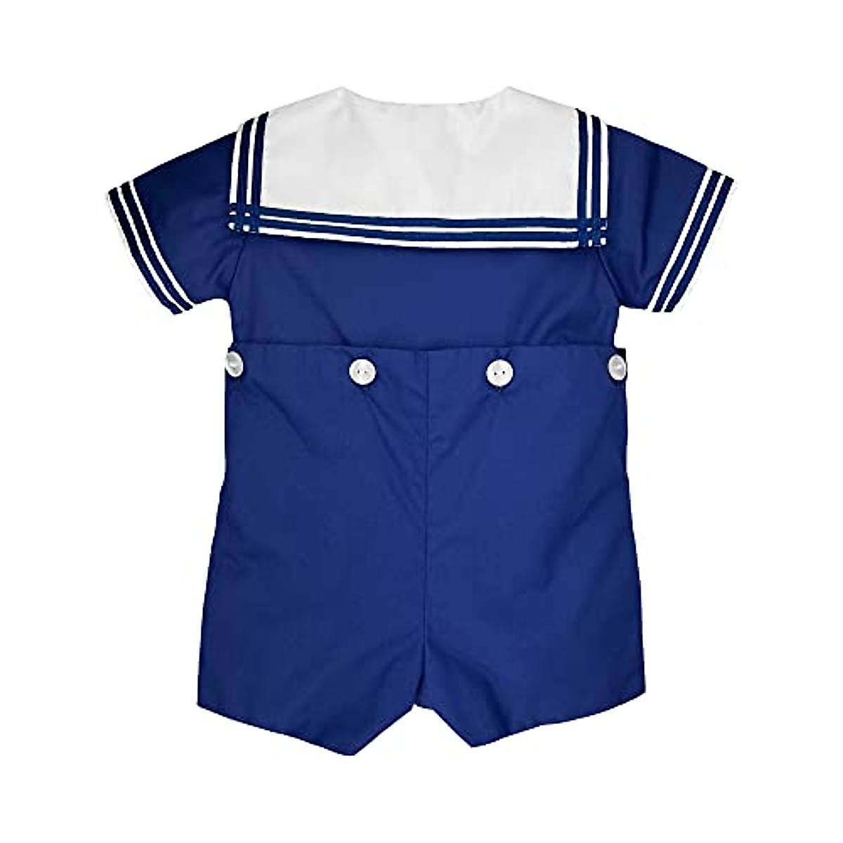 Petit Ami Baby Boys’ 2 Piece Nautical Bobby Suit with Collar, 18 Months, Navy