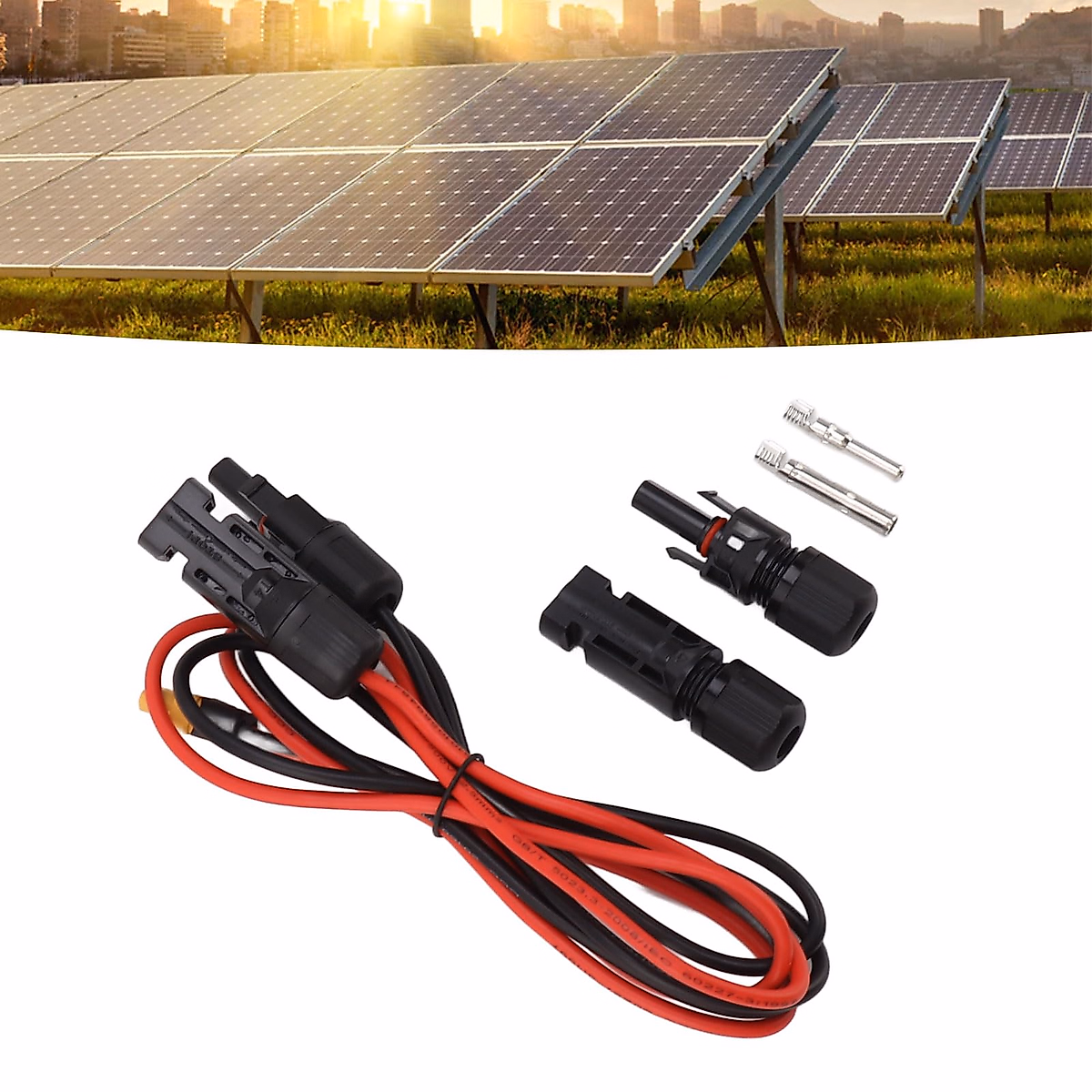 Solar Cable Connector Station Photovoltaic Line Line And Cable Adapter with Connector Adaptor Cord Wire Wire Rope Connector Adapter Solar Battery Chargers Charging Kits