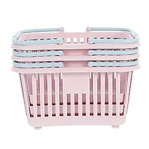 Gadpiparty 3pcs Basket Sundries Play Tote: Plastic Office Container Mini Toiletry Dividers Useful Shopping Handle Portable Drawer Favors Kids Makeup Caddy Serving Bins Desk Classroom