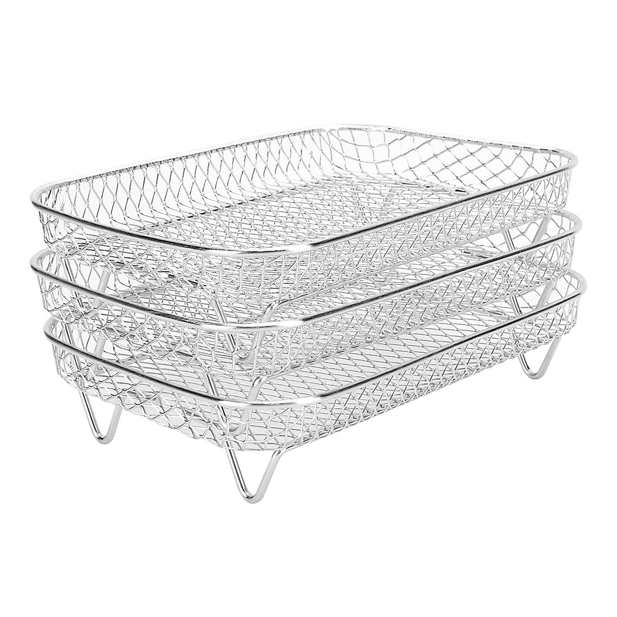 Tnfeeon 3 Layer Fryer Grilling Rack, Stainless Steel Stackable Cooling Rack for Baking Cooking Grilling