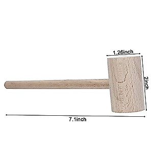 6 Pack Wooden Crab Mallets Seafood Lobster Shellfish Cracker Natural Hardwood Hammer