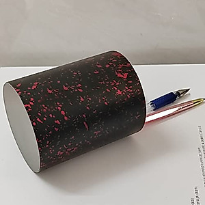 HAODEXING Pen Holder Pencil Holder for Desk, Metal desk pen holder, Makeup Brush Holder, pencil cup, pen organizer for desk, for Office, School, Home (Brown spot)