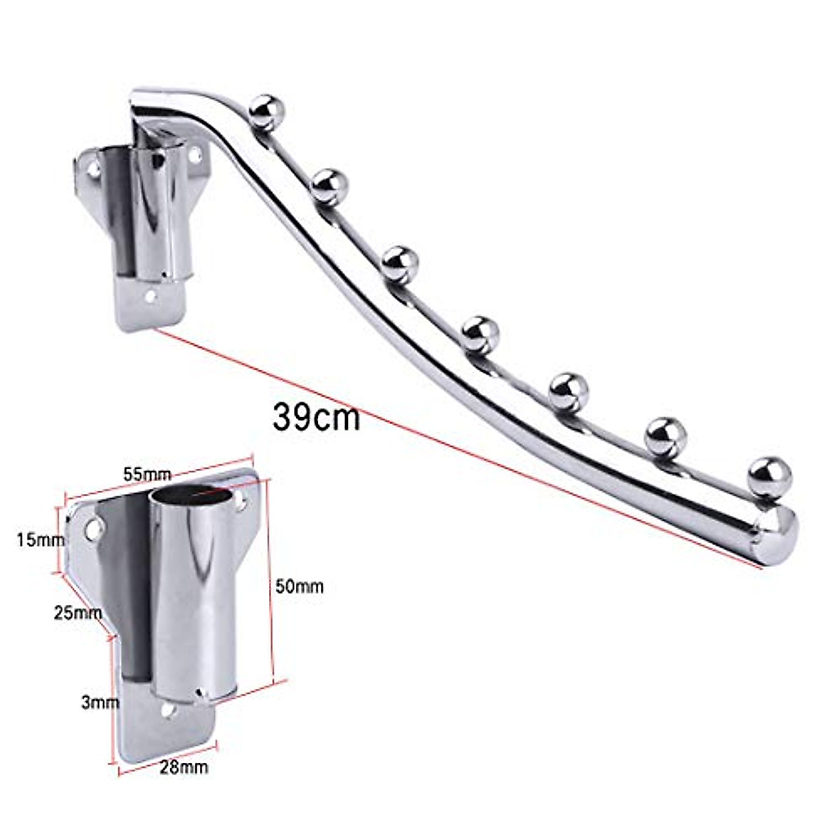 Folding Wall Mounted Clothes Rack, Wall Clothes Hanger Detachable Sturdy Swing Arm Coat Hanger Stainless Steel Clothes Hook Closet Rod Clothing Holder Drying Racks for Bathrooms Laundry Room, 2 Pack