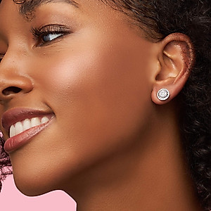 Pandora Jewelry Sparkling Pandora Logo Stud Cubic Zirconia Earrings in Sterling Silver, No Box